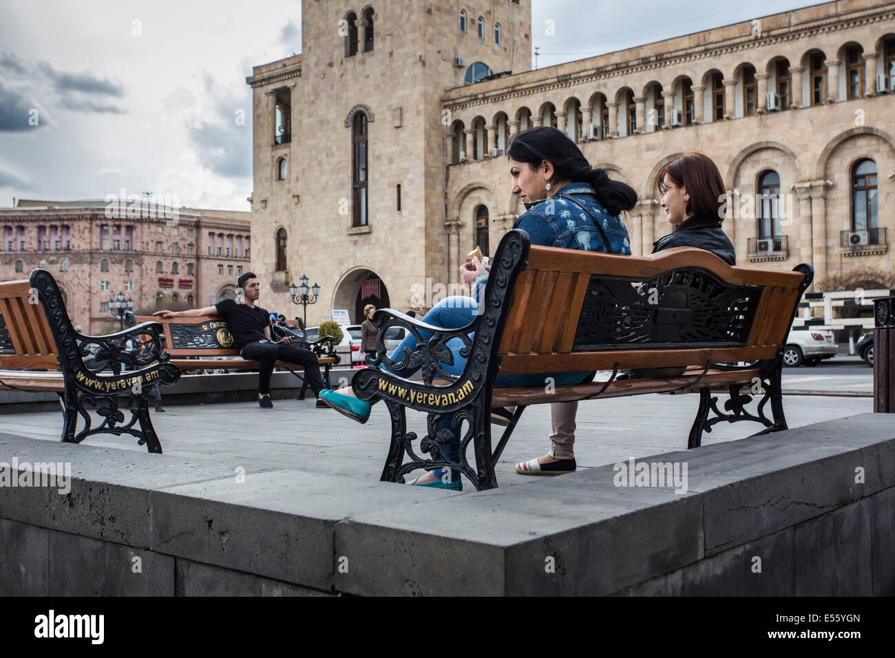 Young people resting in downtown Yerevan Stock Photo - Alamy