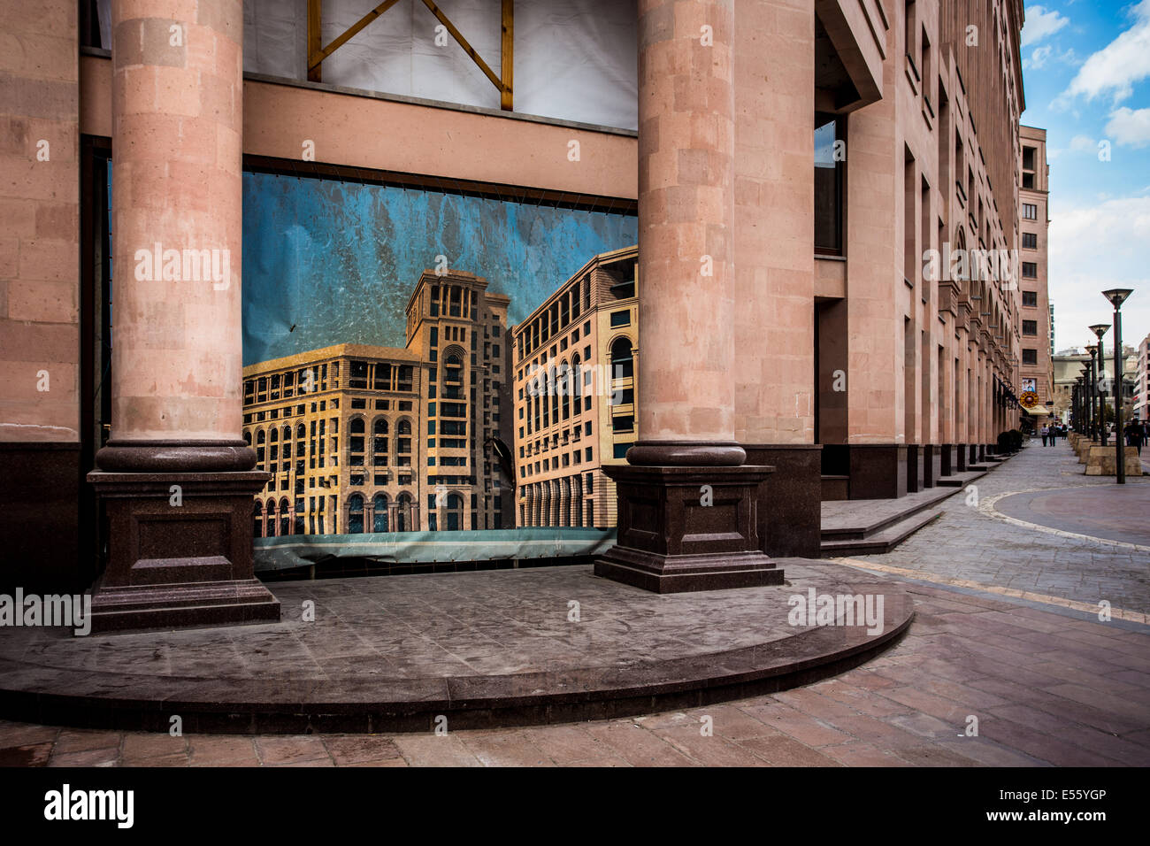 Mural and city landscape of Yerevan, the capital of Armenia Stock Photo ...