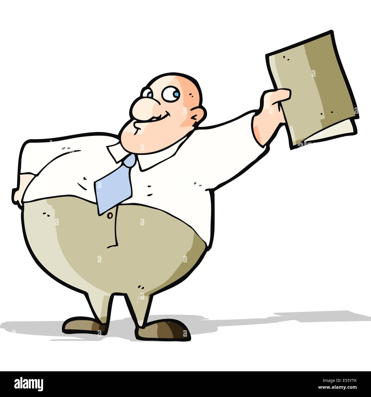 cartoon happy boss with file Stock Vector Image & Art - Alamy