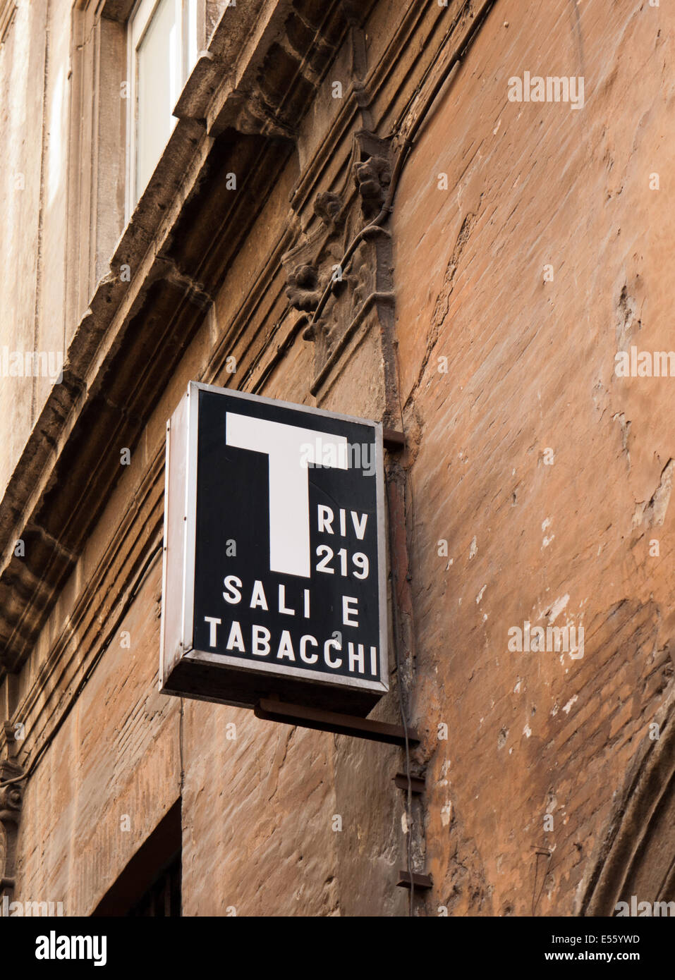 Characteristic tobacco shop sign in Italy Stock Photo - Alamy
