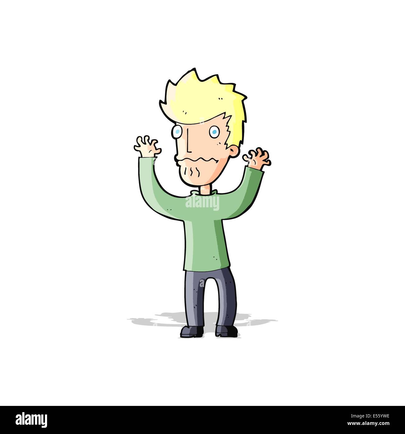cartoon frightened man Stock Vector Image & Art - Alamy