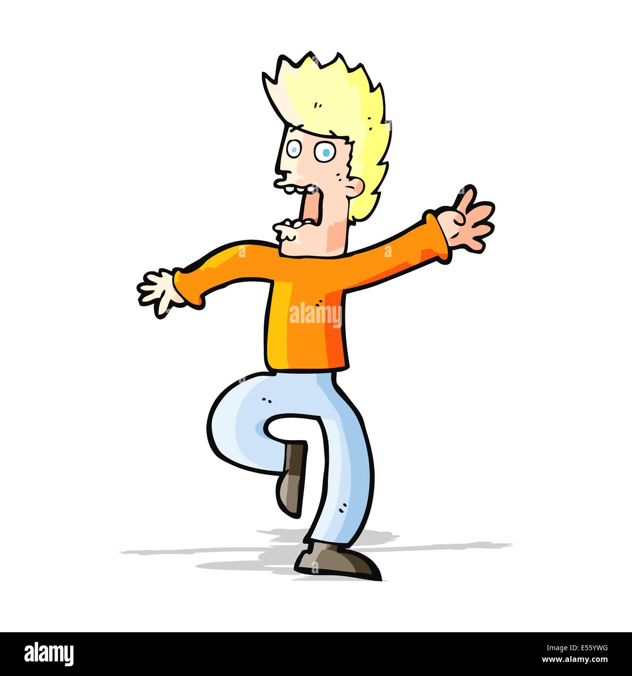 cartoon frightened man Stock Vector Image & Art - Alamy