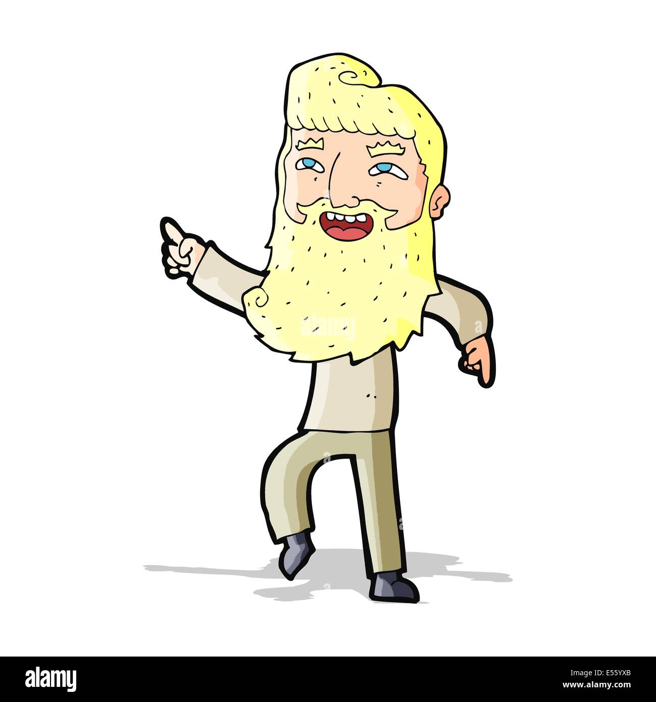 cartoon man with beard laughing and pointing Stock Vector Image & Art ...