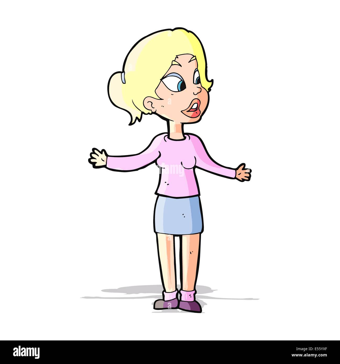 cartoon pretty woman explaining something Stock Vector Image & Art - Alamy