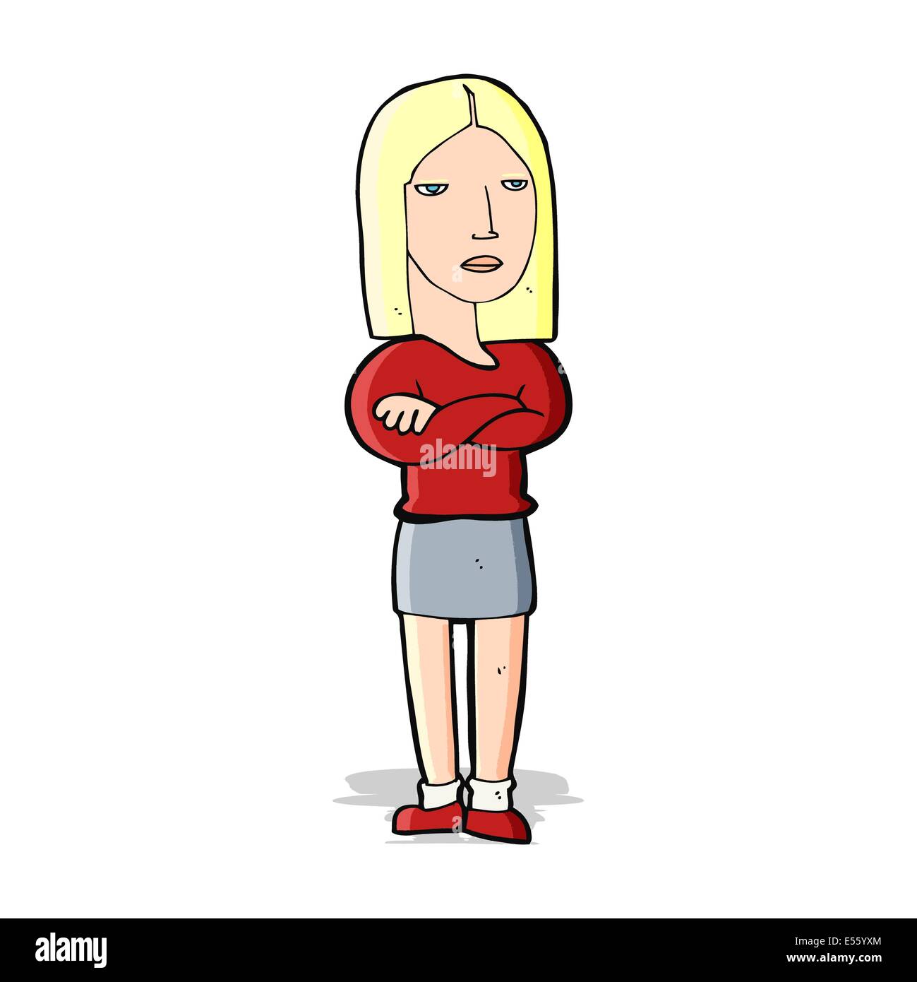 cartoon woman with folded arms Stock Vector Image & Art - Alamy