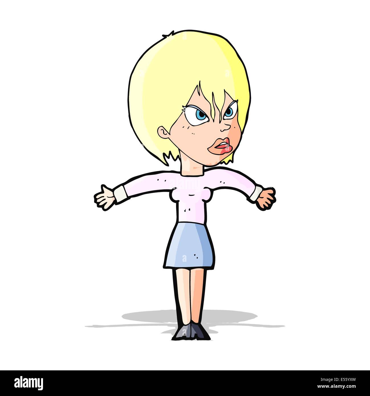 cartoon annoyed girl Stock Vector Image & Art - Alamy