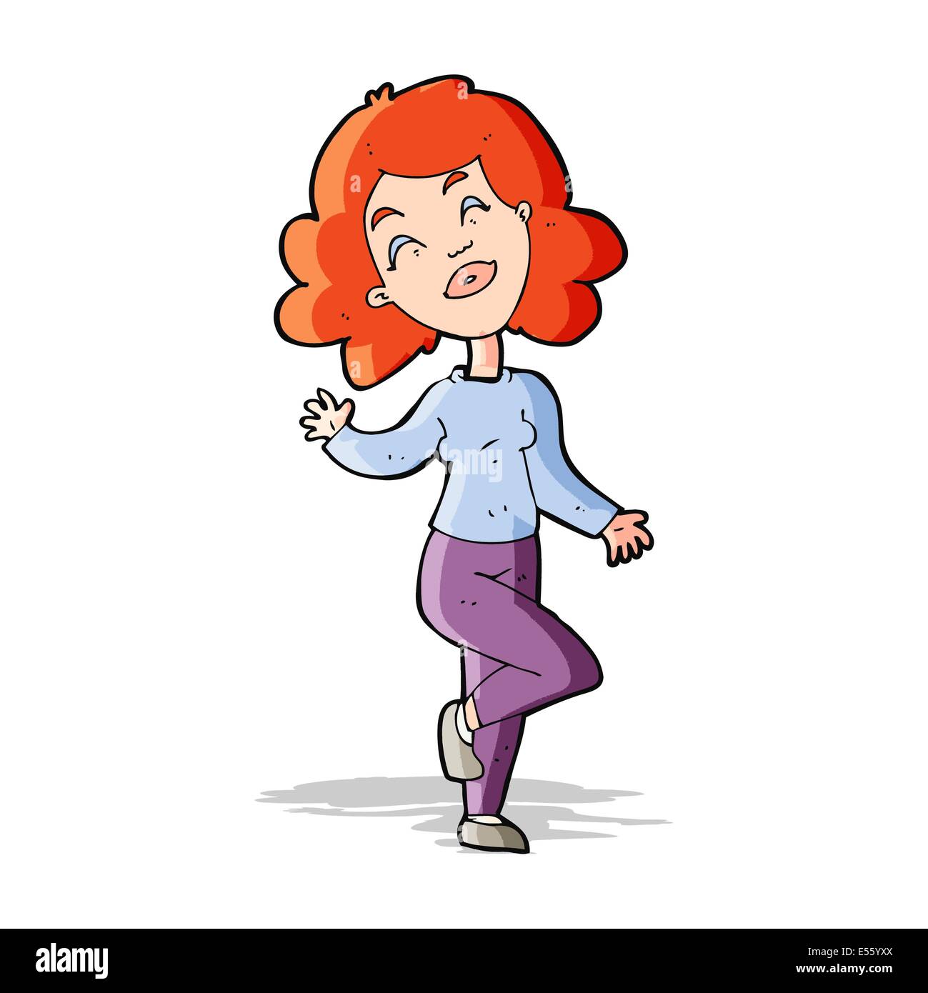 Cartoon crazy dancing girl Cut Out Stock Images & Pictures - Alamy