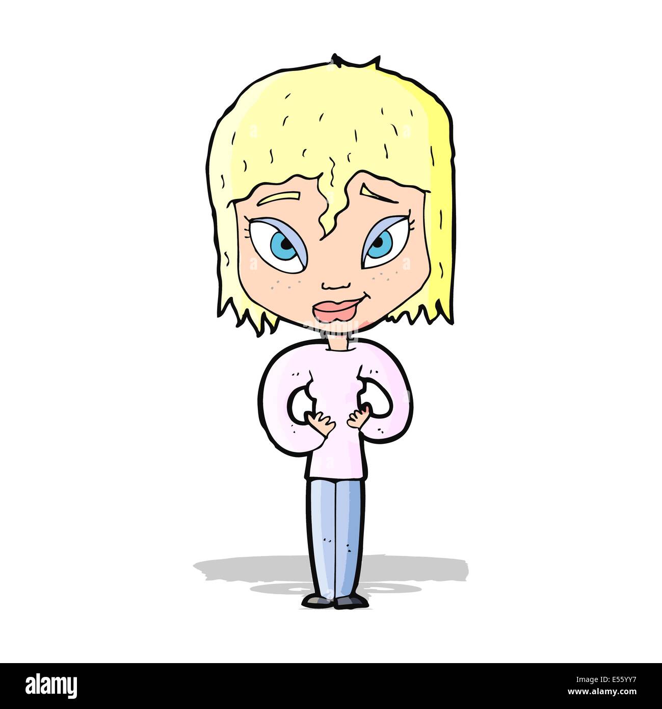 Cartoon satisfied woman Cut Out Stock Images & Pictures - Alamy