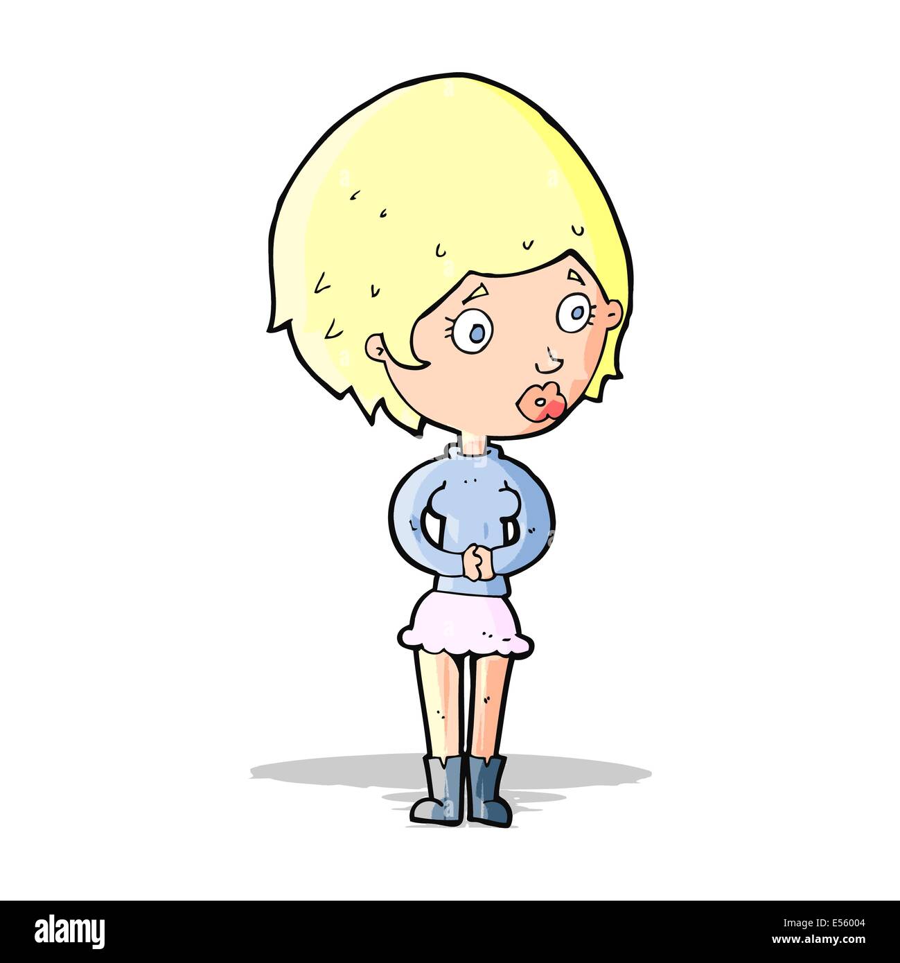 cartoon concerned woman Stock Vector Image & Art - Alamy