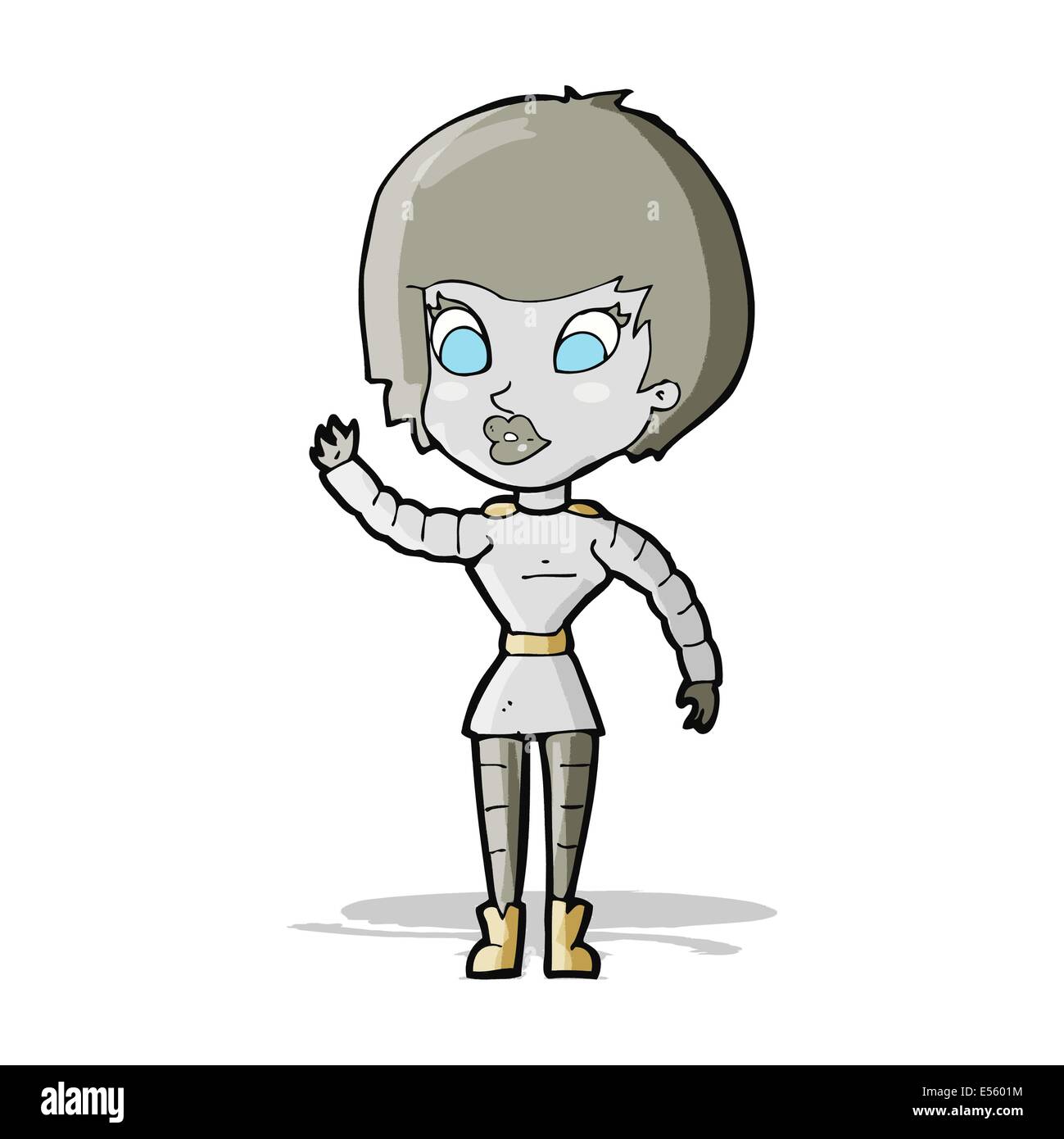 cartoon robot woman waving Stock Vector Image & Art - Alamy