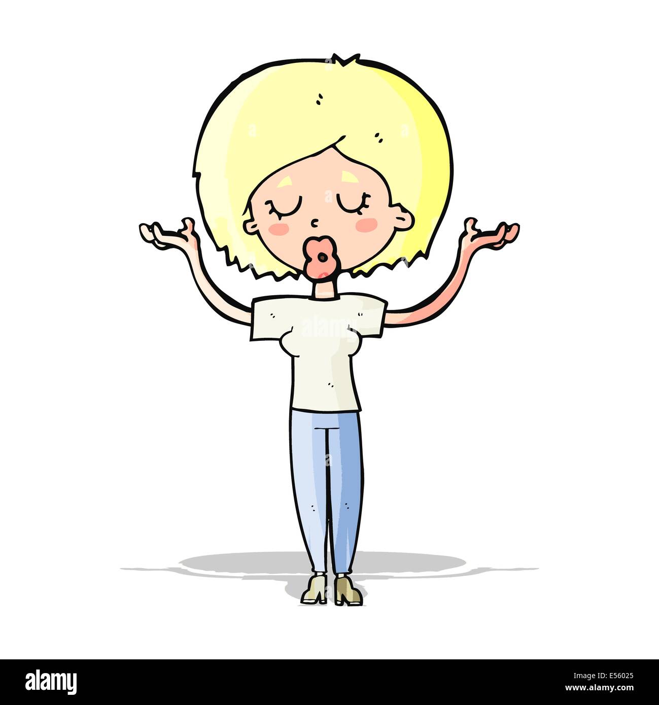 cartoon peaceful woman Stock Vector Image & Art - Alamy