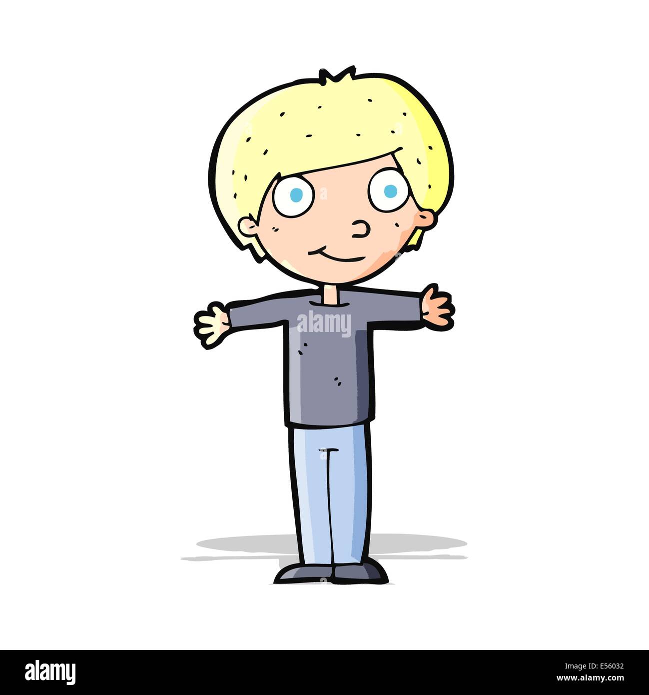 Cartoon happy boy open arms Stock Vector Images - Alamy