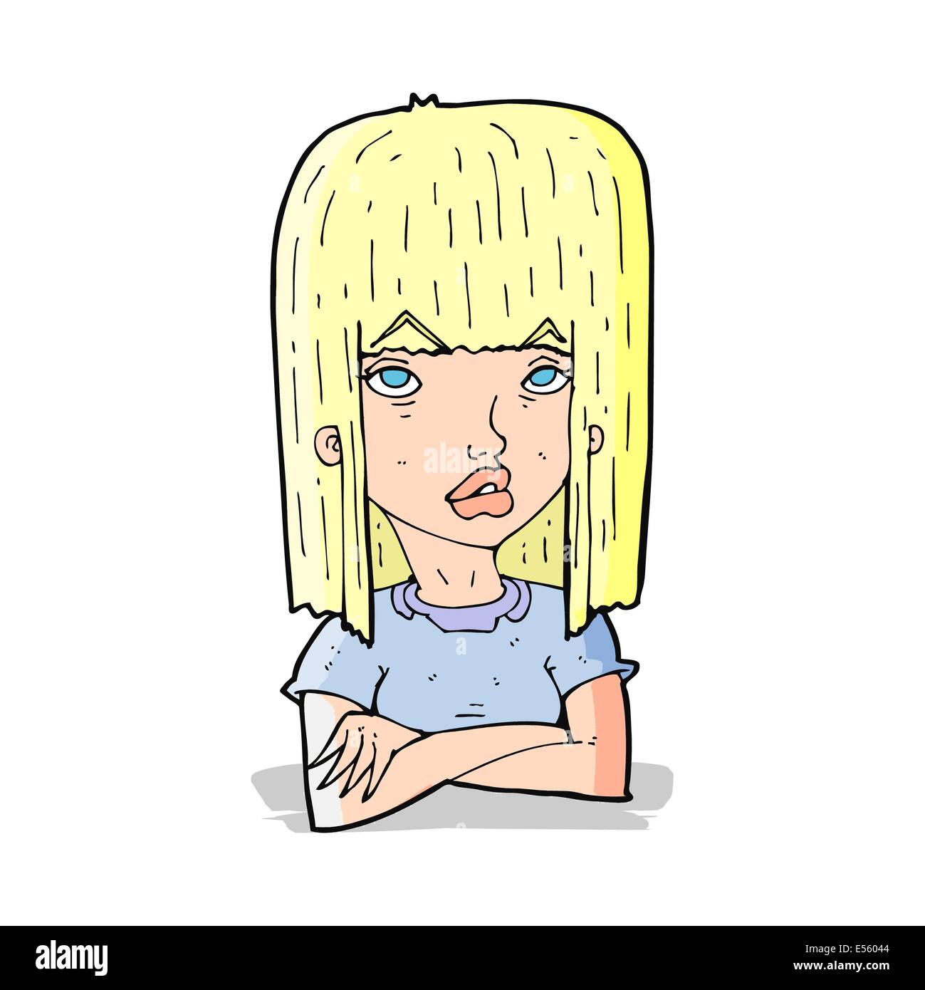 cartoon girl with folded arms Stock Vector Image & Art - Alamy