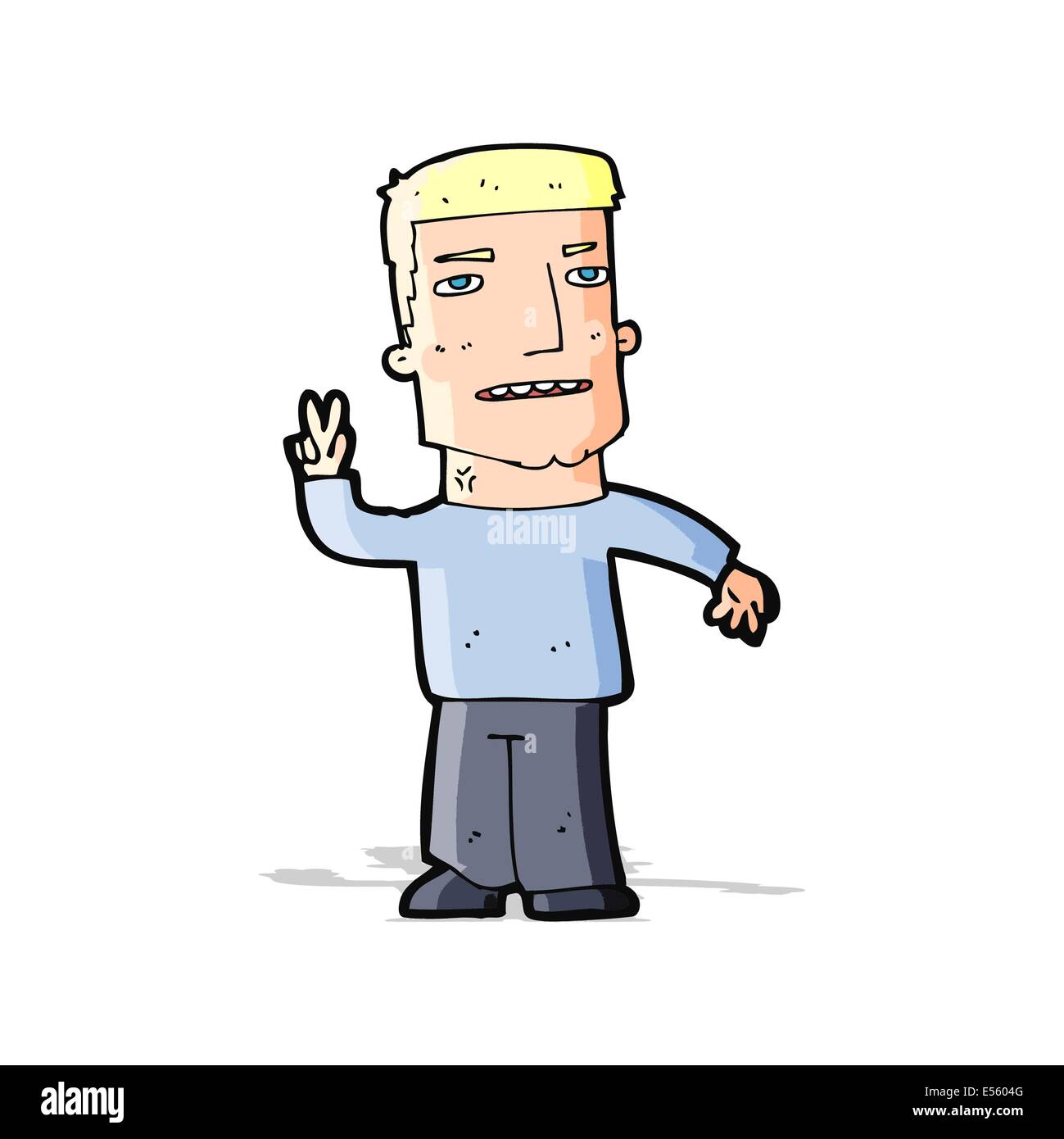 carton man giving peace sign Stock Vector Image & Art - Alamy