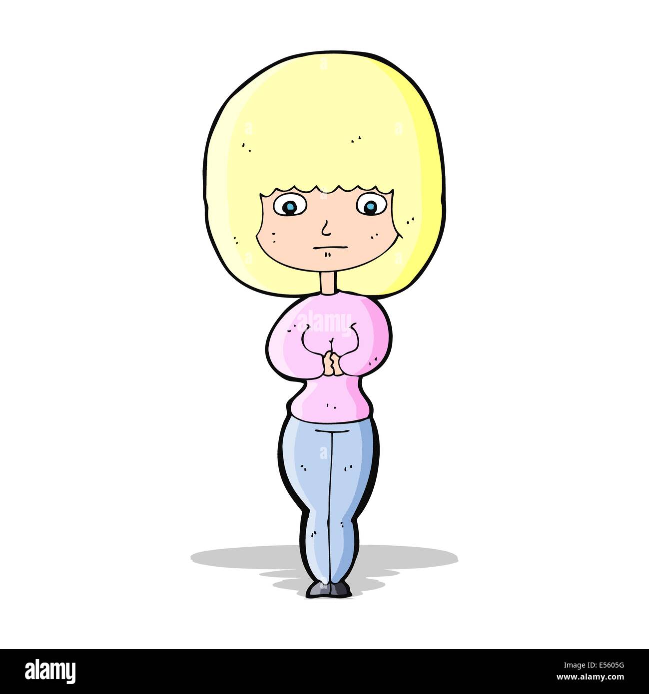 cartoon shy woman Stock Vector Image & Art - Alamy