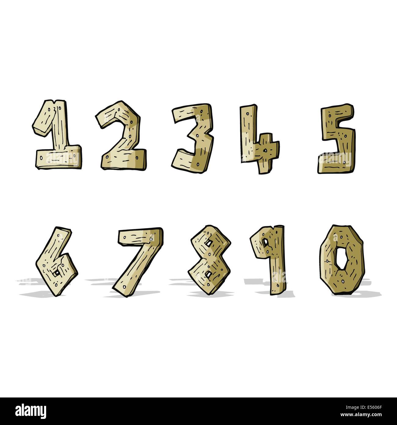 Cartoon wooden numbers Cut Out Stock Images & Pictures - Alamy