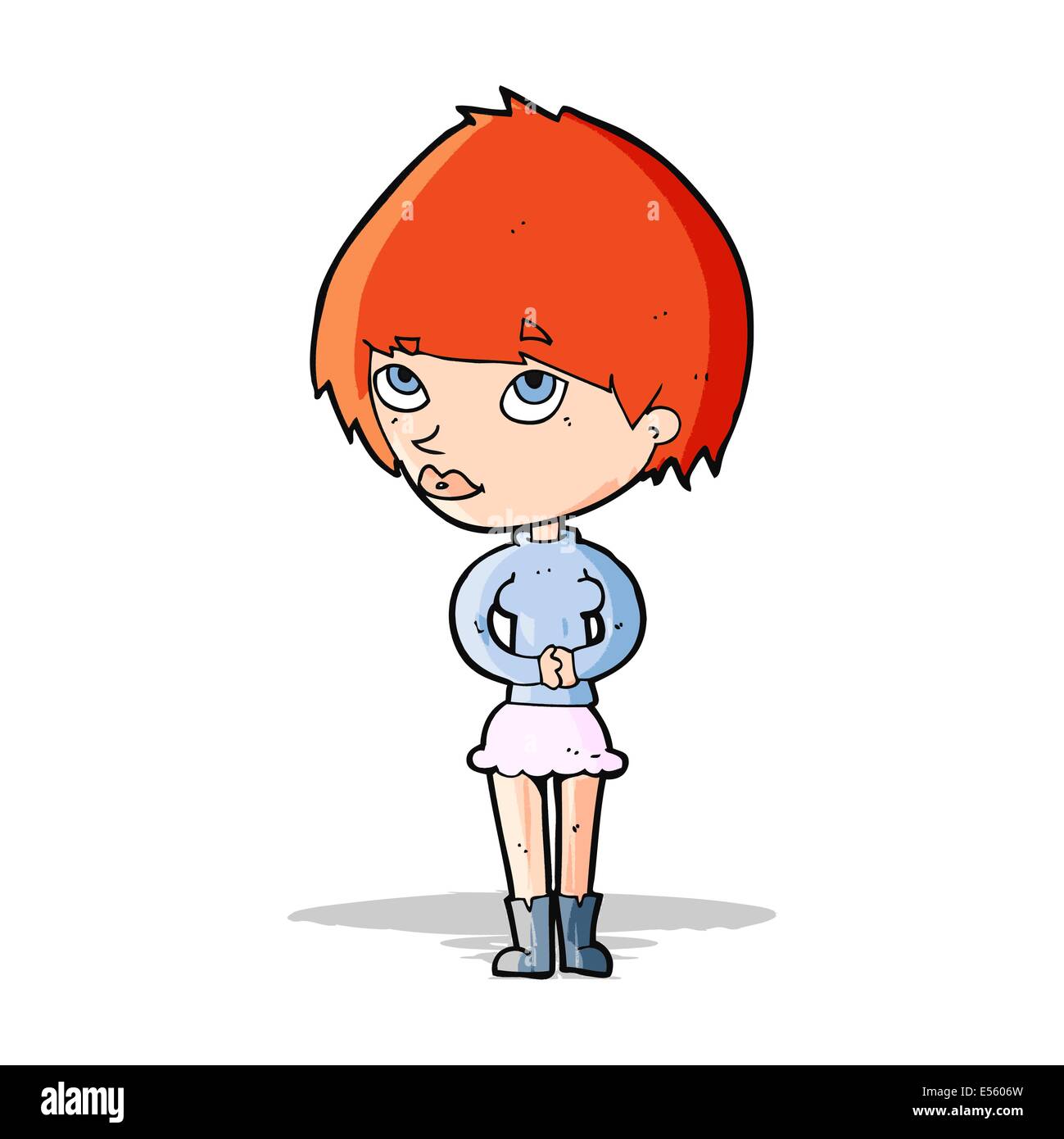 cartoon nervous woman Stock Vector Image & Art - Alamy