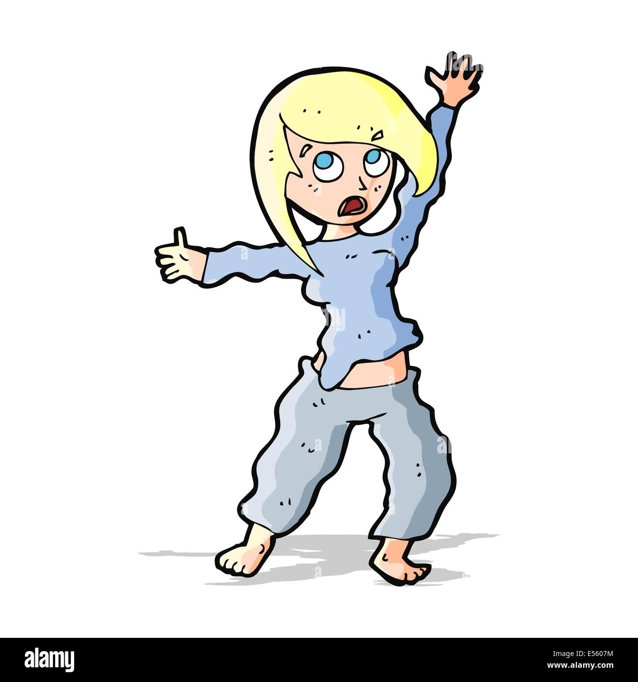 cartoon frightened woman Stock Vector Image & Art - Alamy