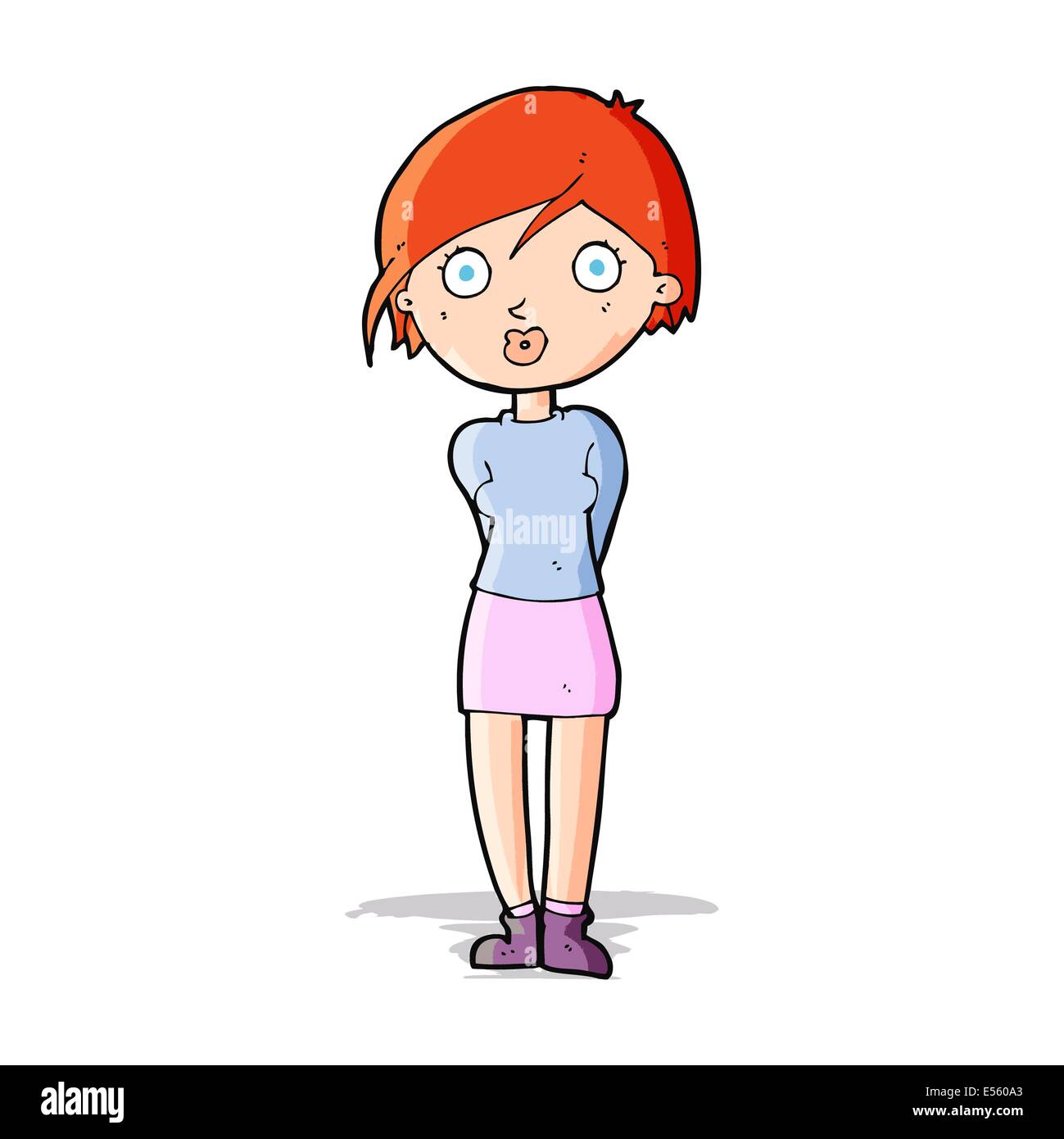cartoon surprised girl Stock Vector Image & Art - Alamy
