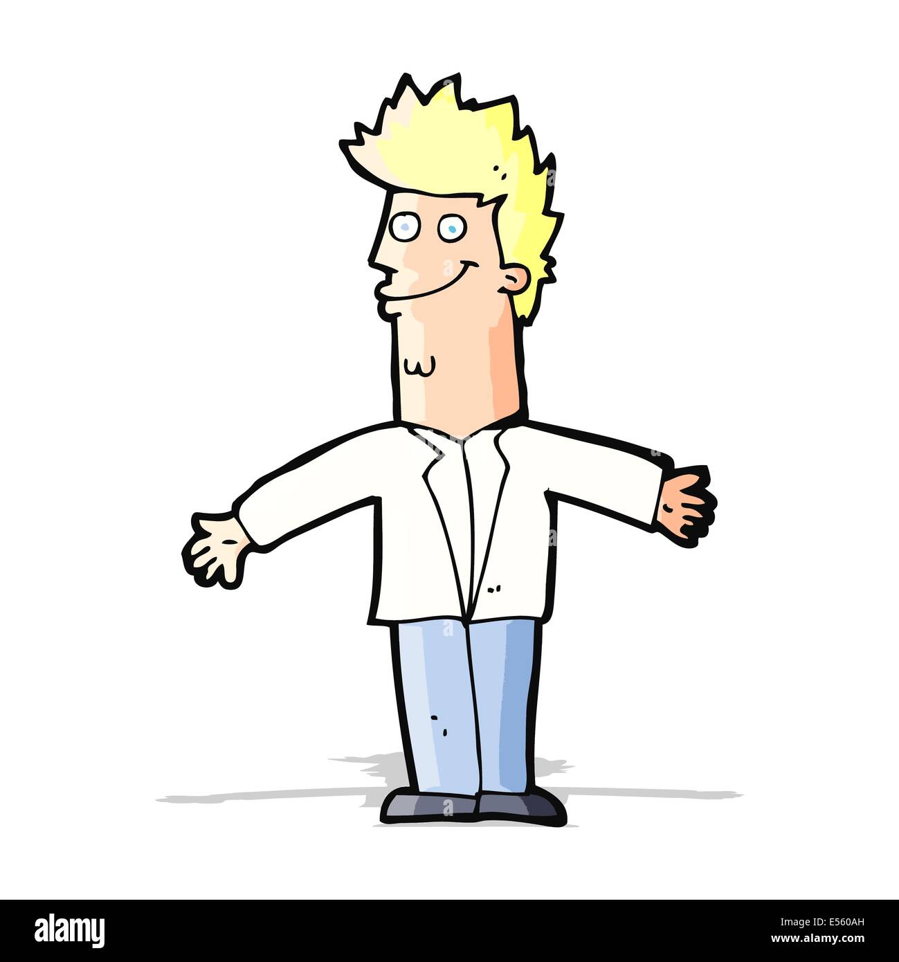 cartoon happy man with open arms Stock Vector Image & Art - Alamy