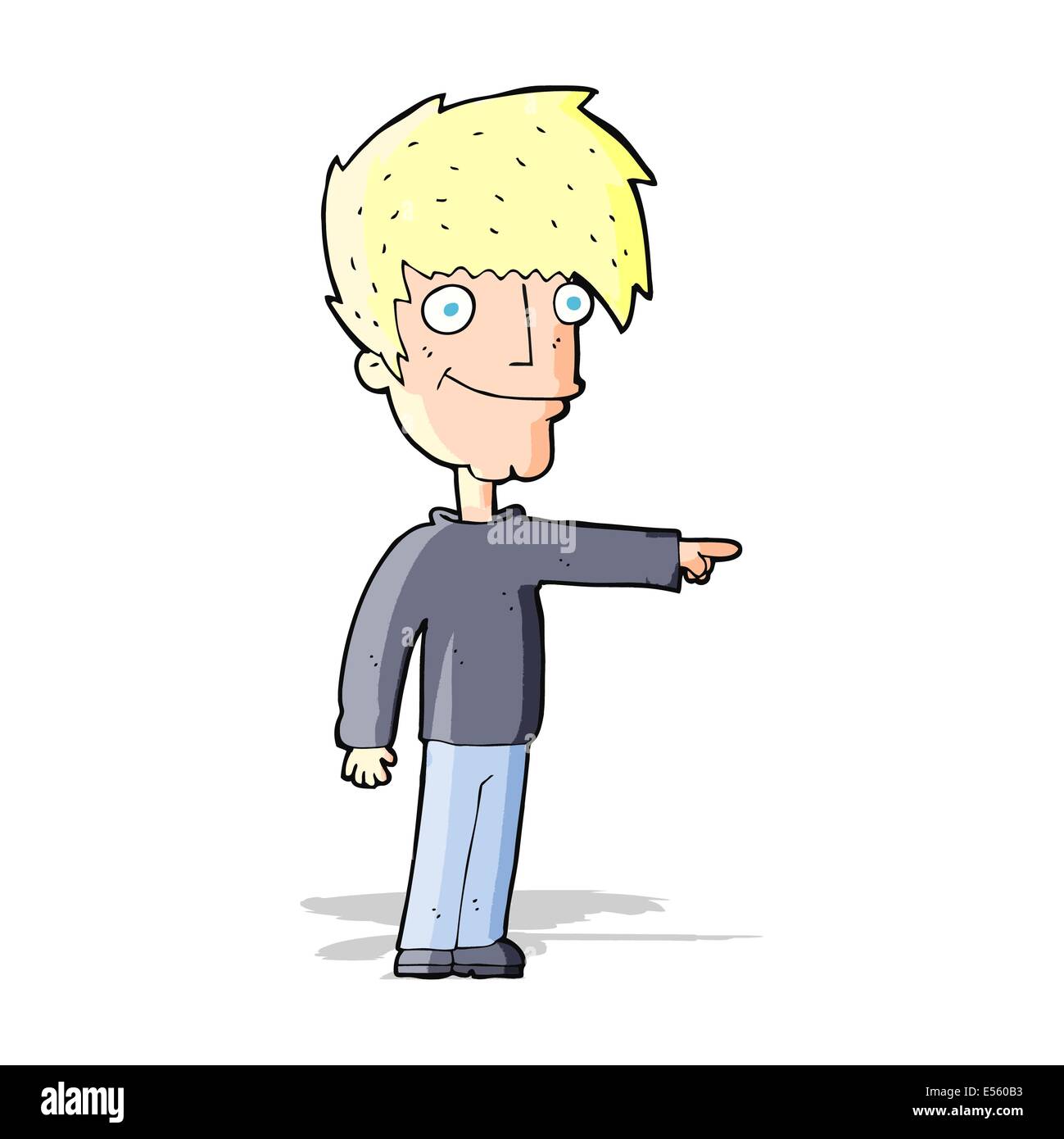 cartoon happy man pointing Stock Vector Image & Art - Alamy