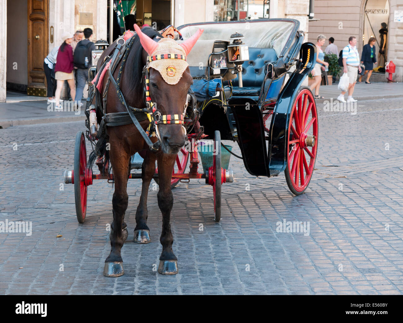 Italy rome city centre horse hi-res stock photography and images - Alamy