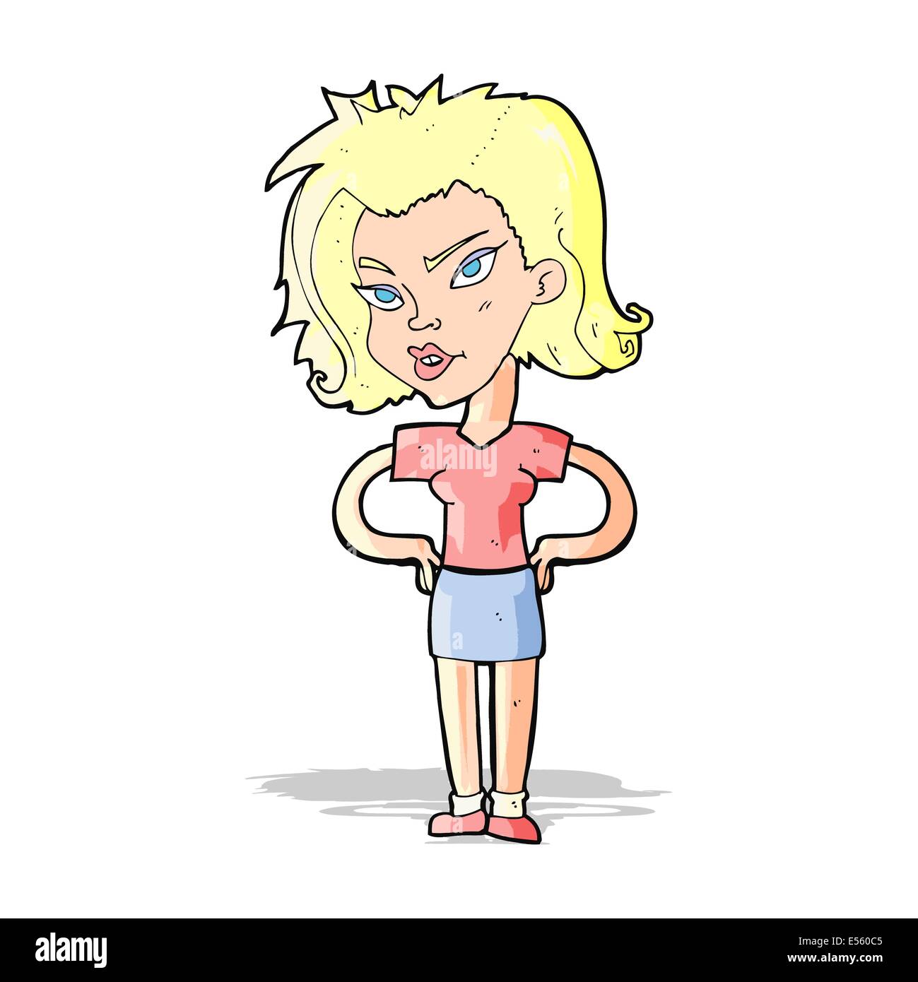 cartoon woman with hands on hips Stock Vector Image & Art - Alamy