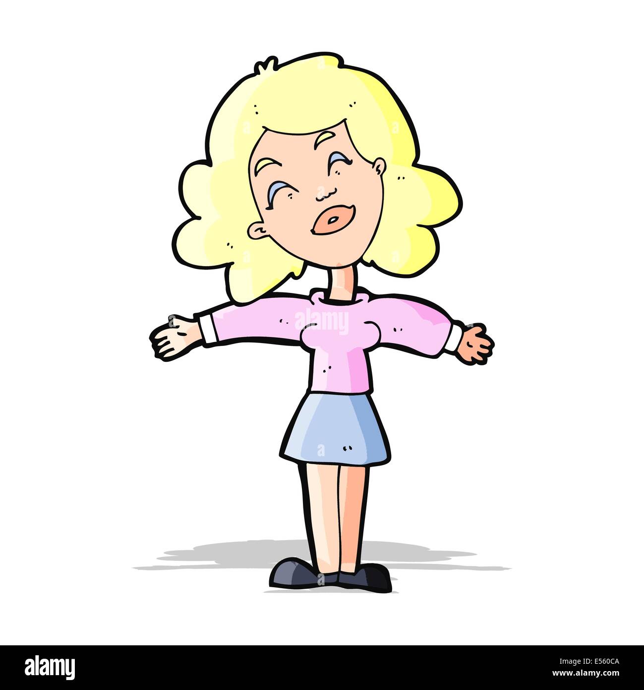 cartoon woman with open arms Stock Vector Image & Art - Alamy