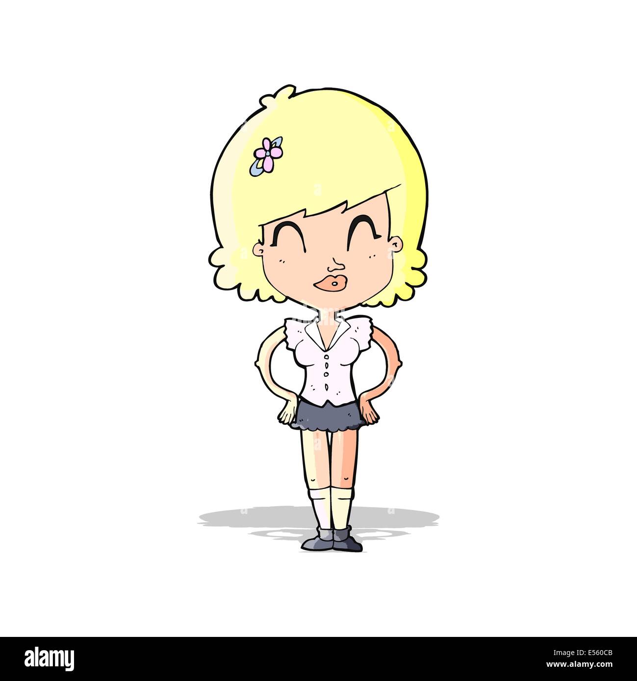 cartoon happy woman Stock Vector Image & Art - Alamy