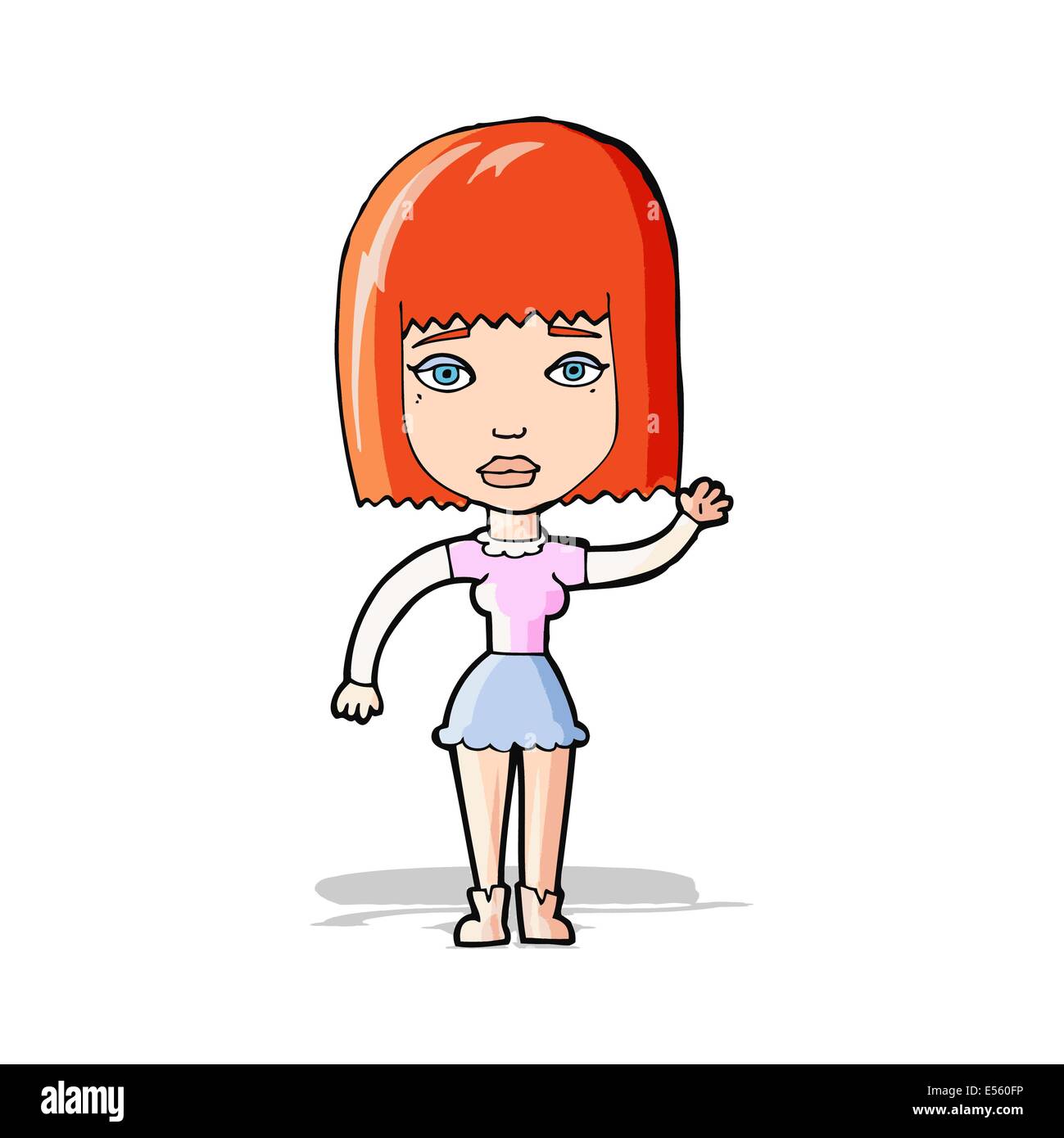 cartoon waving woman Stock Vector Image & Art - Alamy