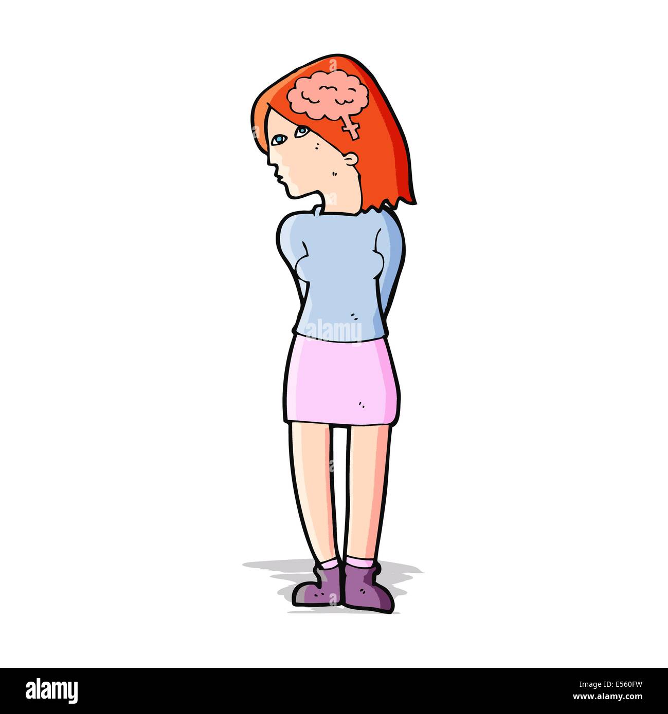 cartoon brainy woman Stock Vector Image & Art - Alamy