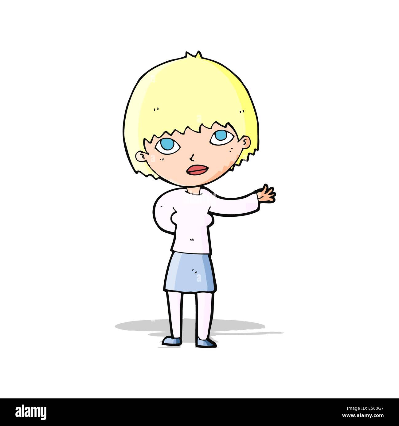 cartoon woman explaining Stock Vector Image & Art - Alamy
