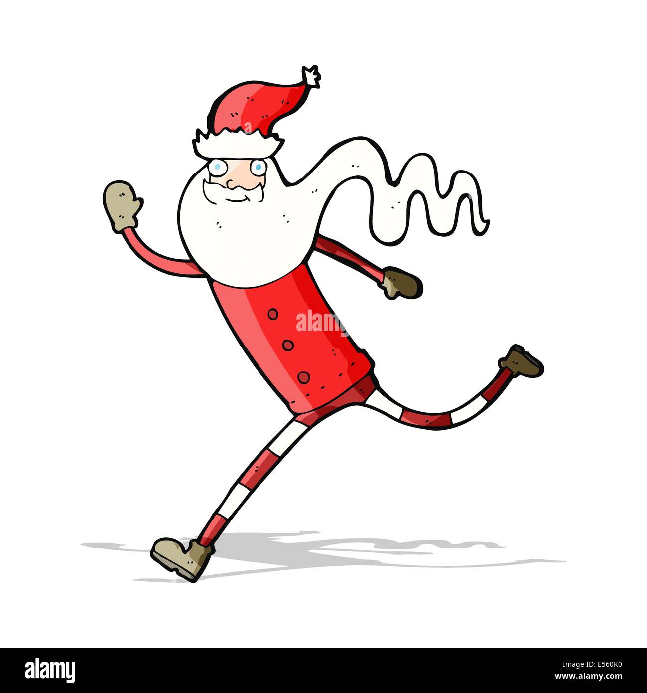 cartoon running santa Stock Vector Image & Art - Alamy