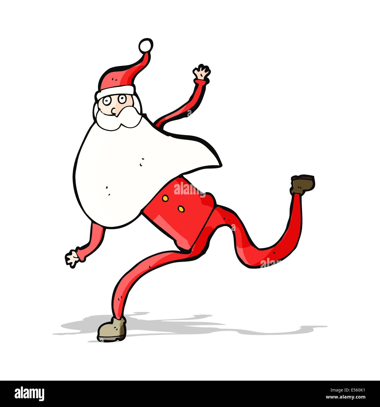 cartoon running santa Stock Vector Image & Art - Alamy