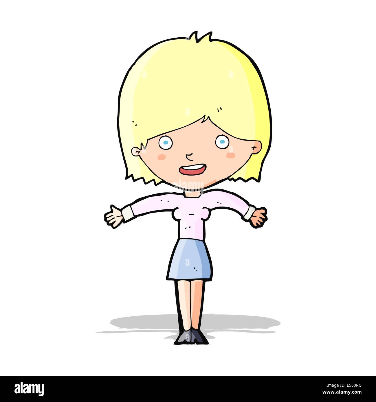 cartoon excited woman Stock Vector Image & Art - Alamy