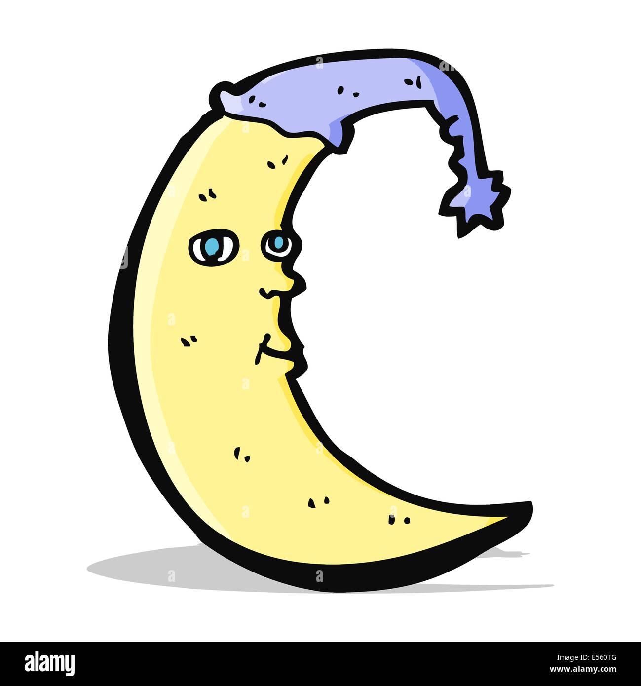Cartoon Sleeping Moon