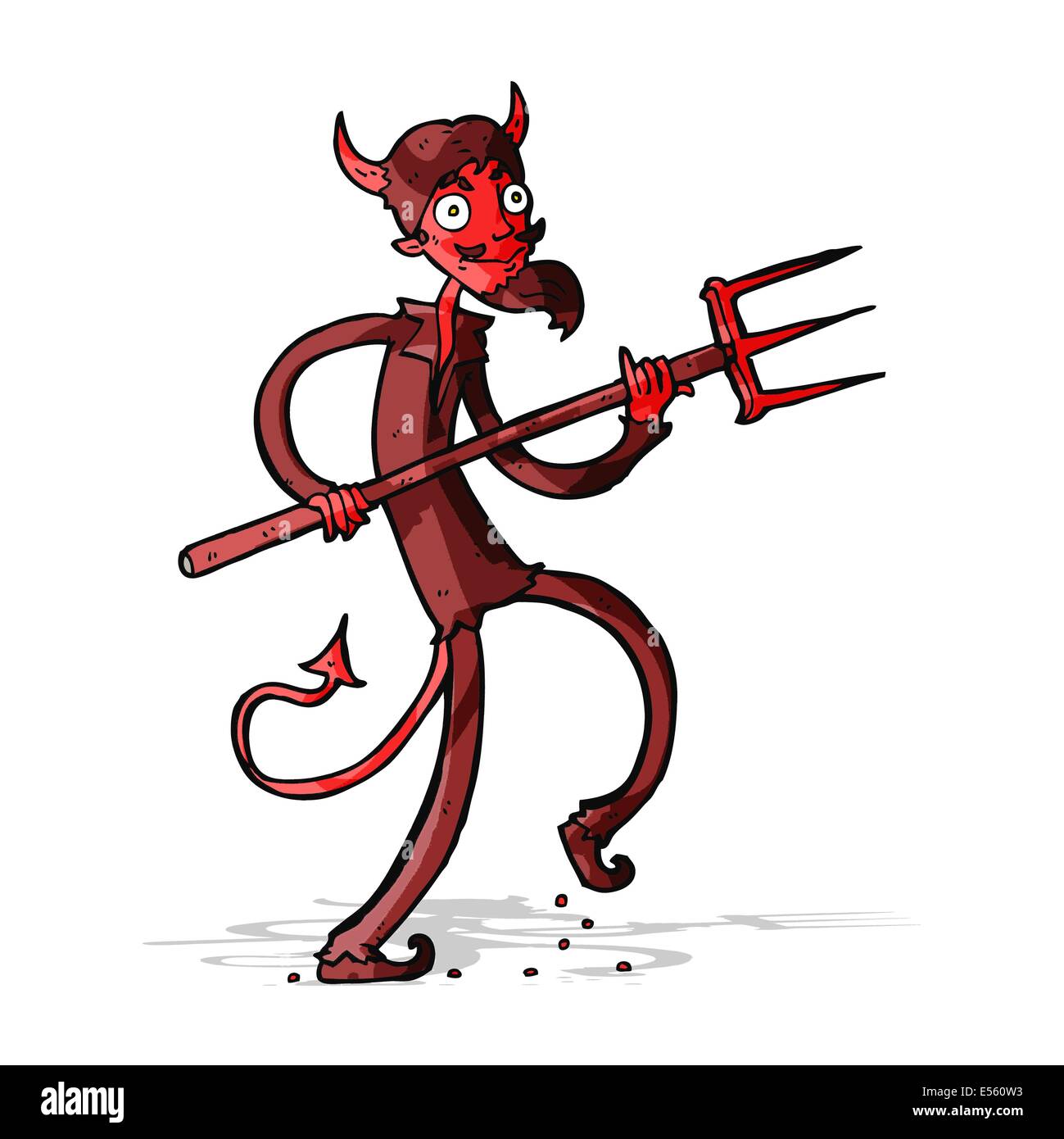 cartoon devil with pitchfork Stock Vector Image & Art - Alamy