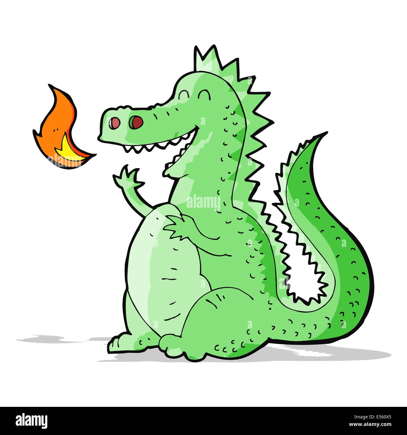 cartoon fire breathing dragon Stock Vector Image & Art - Alamy