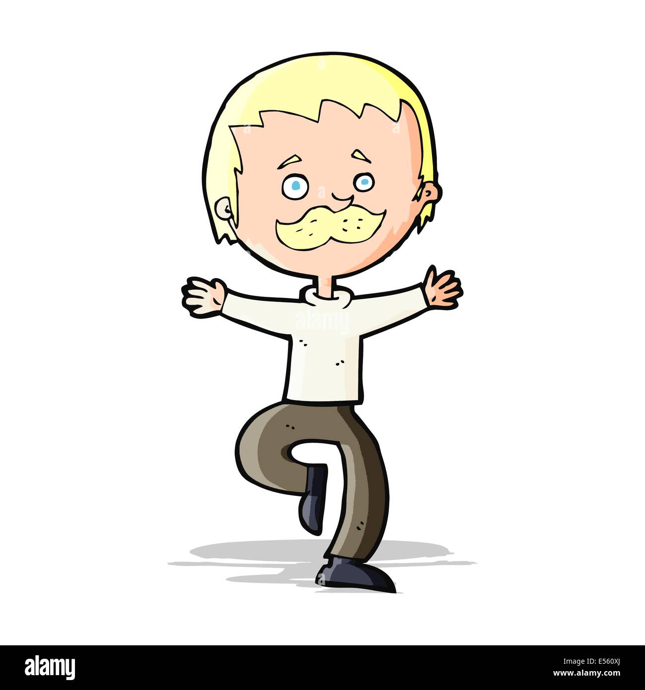 Cartoon dancing man mustache Stock Vector Images - Alamy