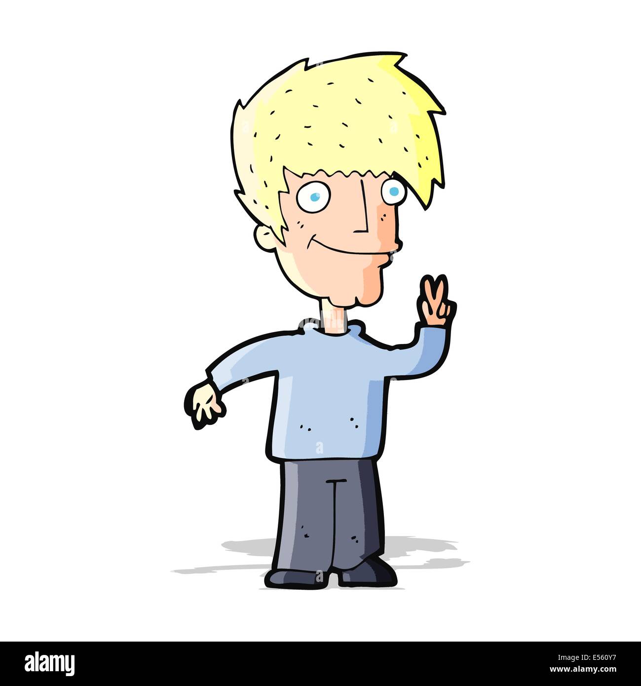 cartoon man giving peace sign Stock Vector Image & Art - Alamy