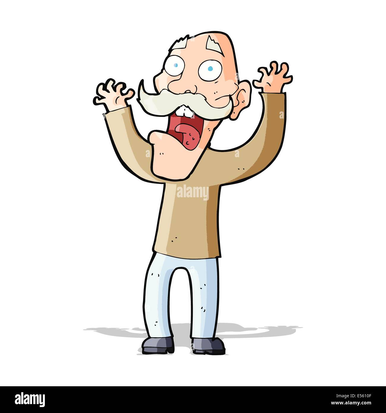 Cartoon terrified old man Cut Out Stock Images & Pictures - Alamy