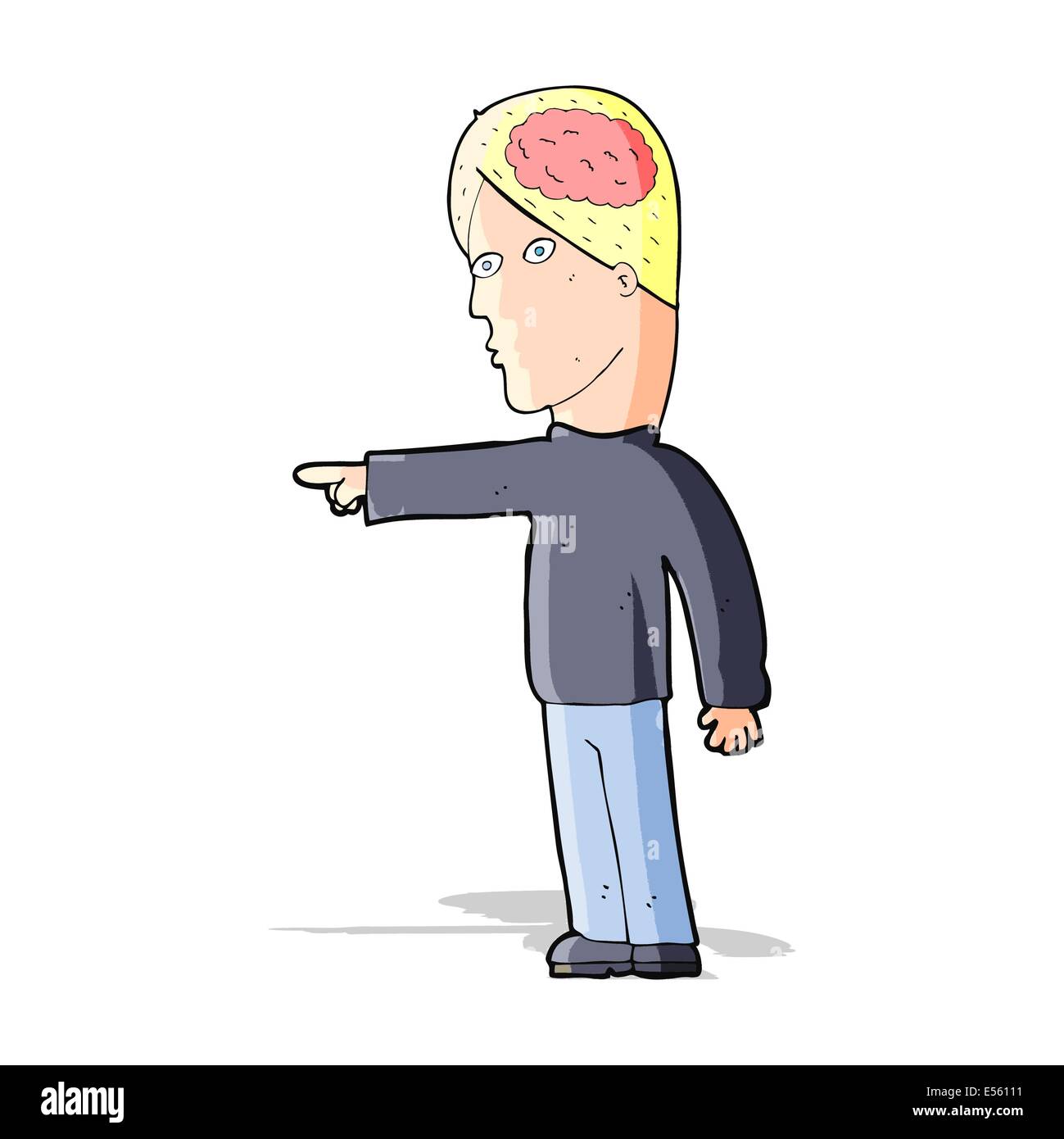 cartoon clever man pointing Stock Vector Image & Art - Alamy