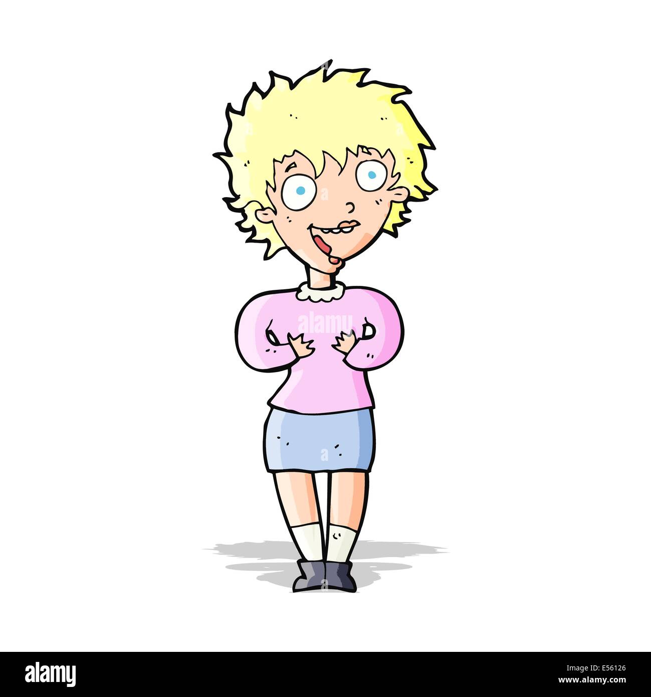 cartoon excited woman Stock Vector Image & Art - Alamy