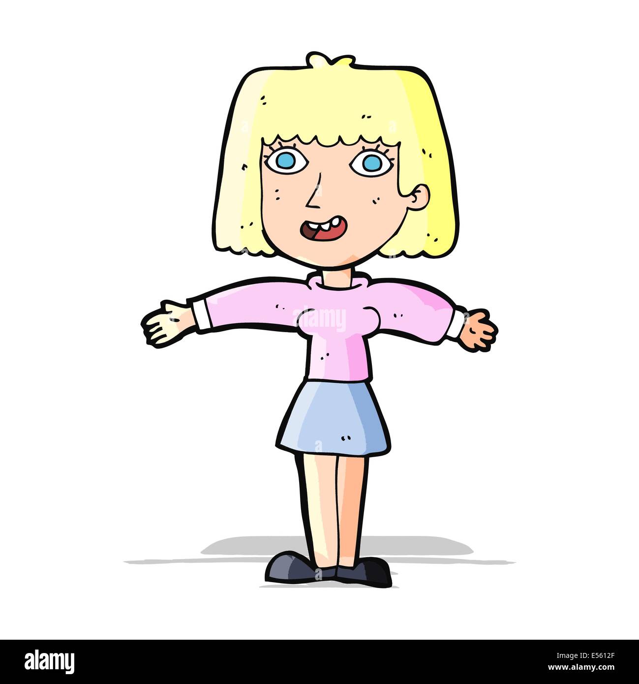cartoon excited woman Stock Vector Image & Art - Alamy