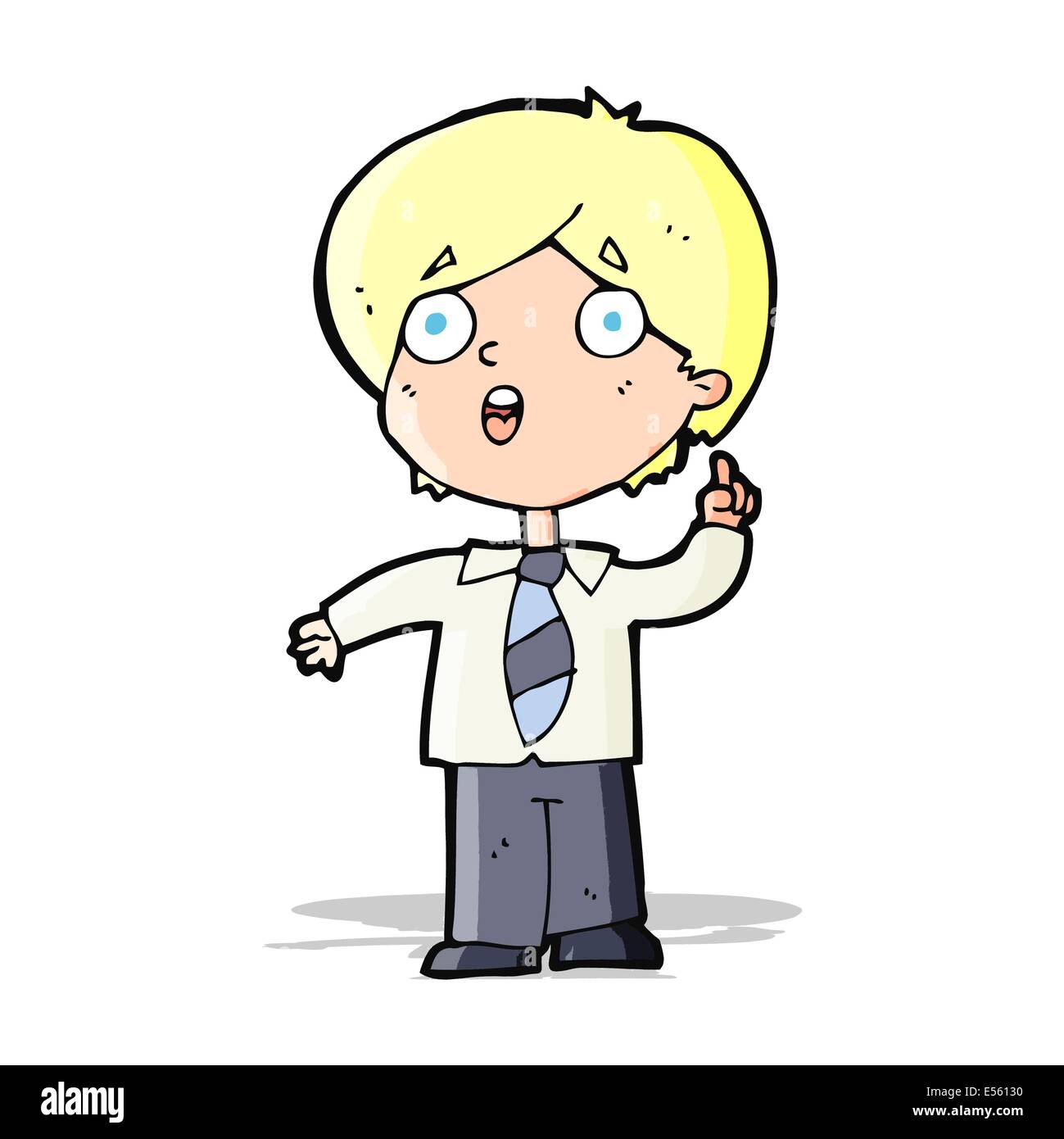 cartoon schoolboy answering question Stock Vector Image & Art - Alamy