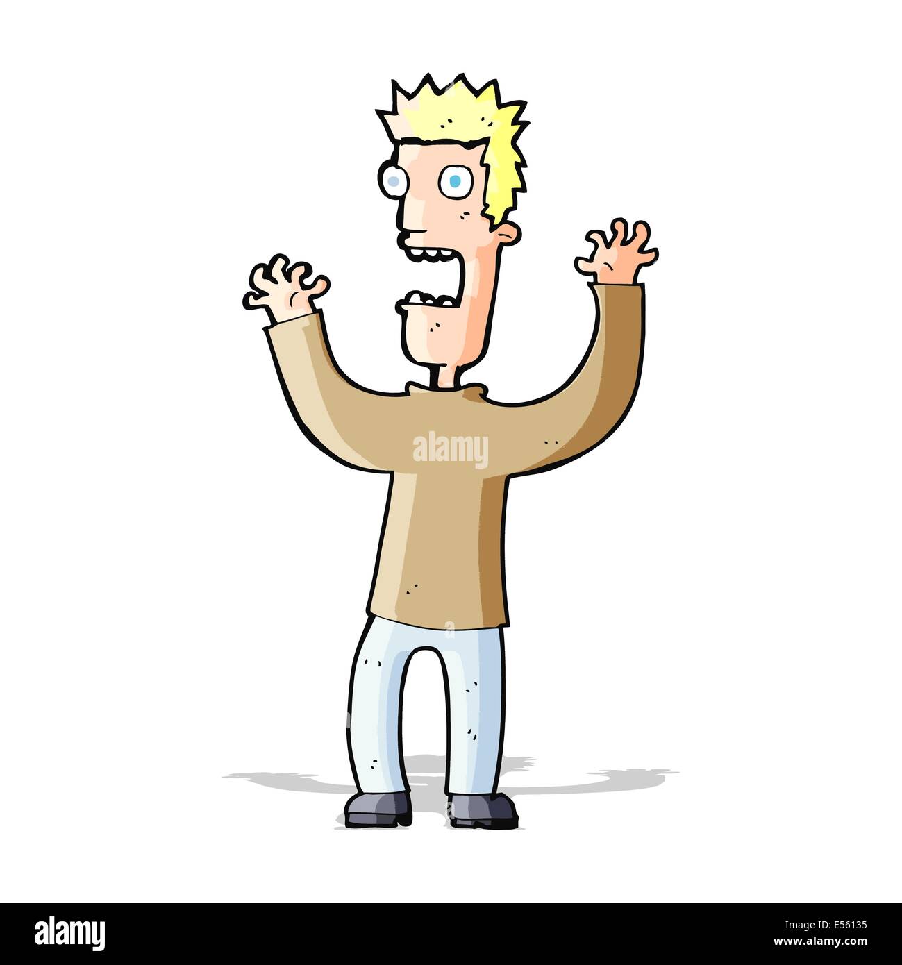 cartoon terrified man Stock Vector Image & Art - Alamy