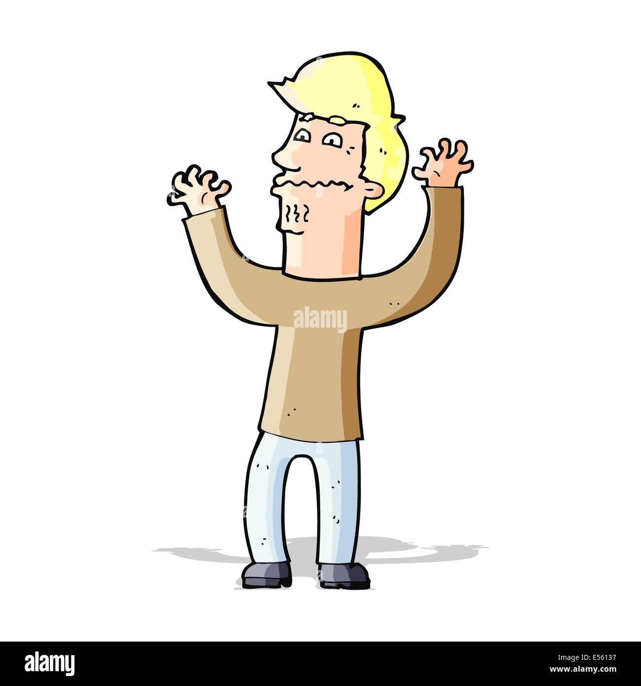 cartoon nervous man Stock Vector Image & Art - Alamy