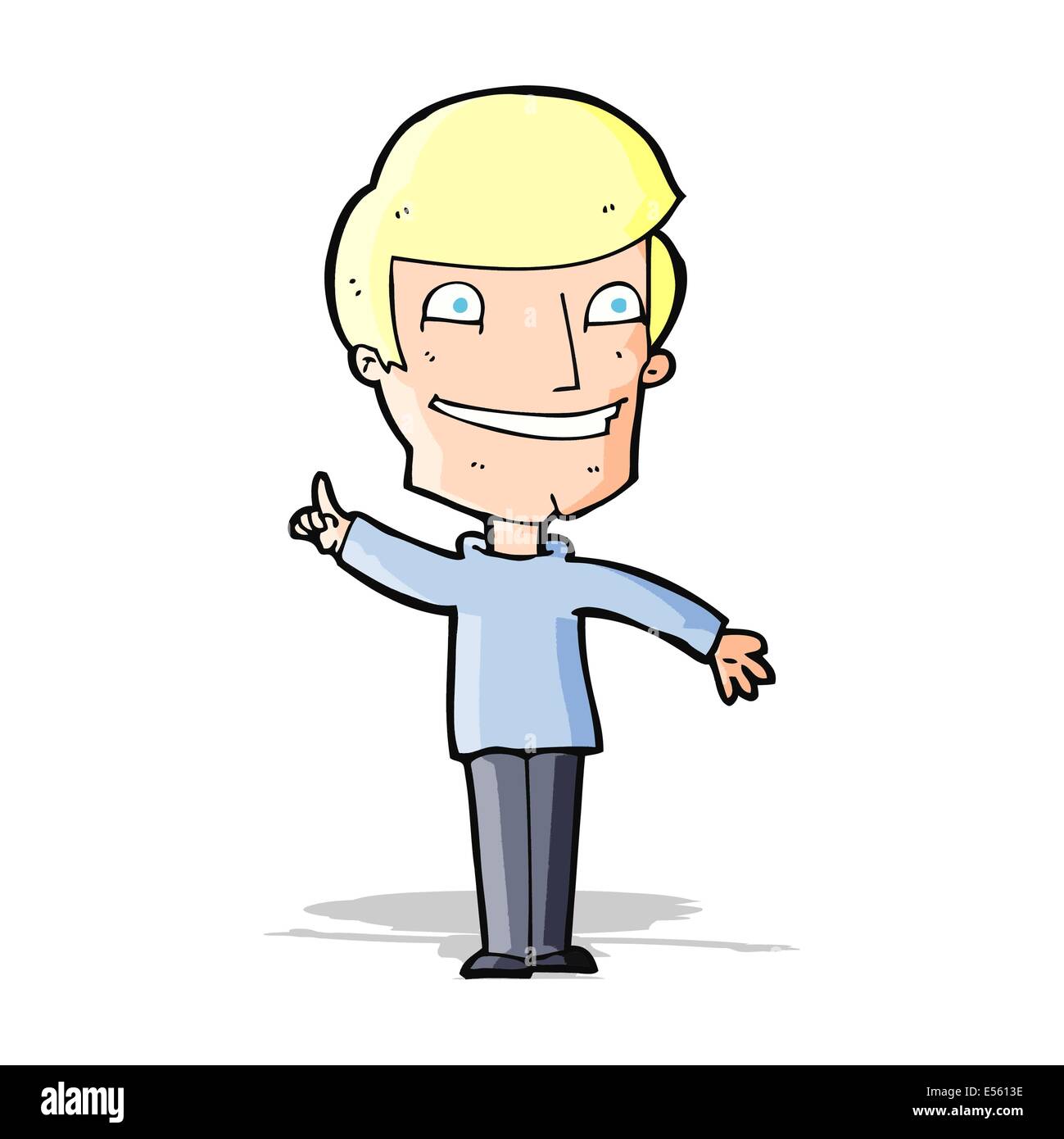 cartoon grinning man with idea Stock Vector Image & Art - Alamy