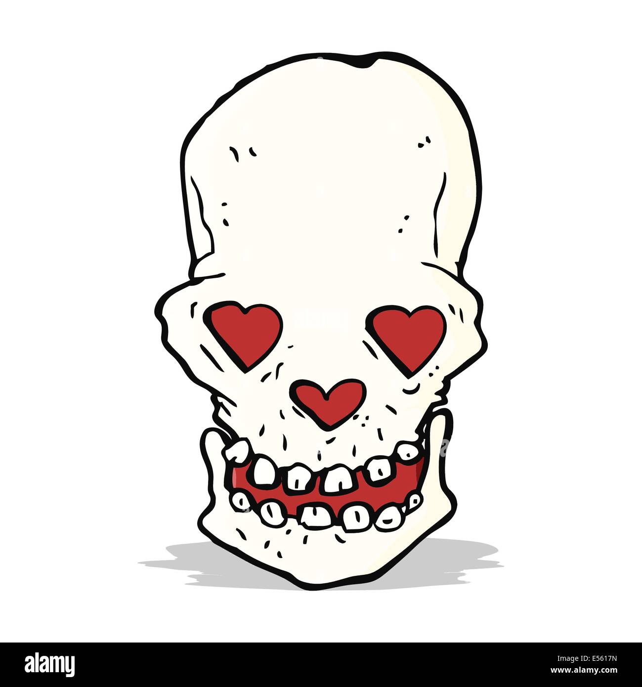 cartoon skull with love heart eyes Stock Vector Image & Art - Alamy