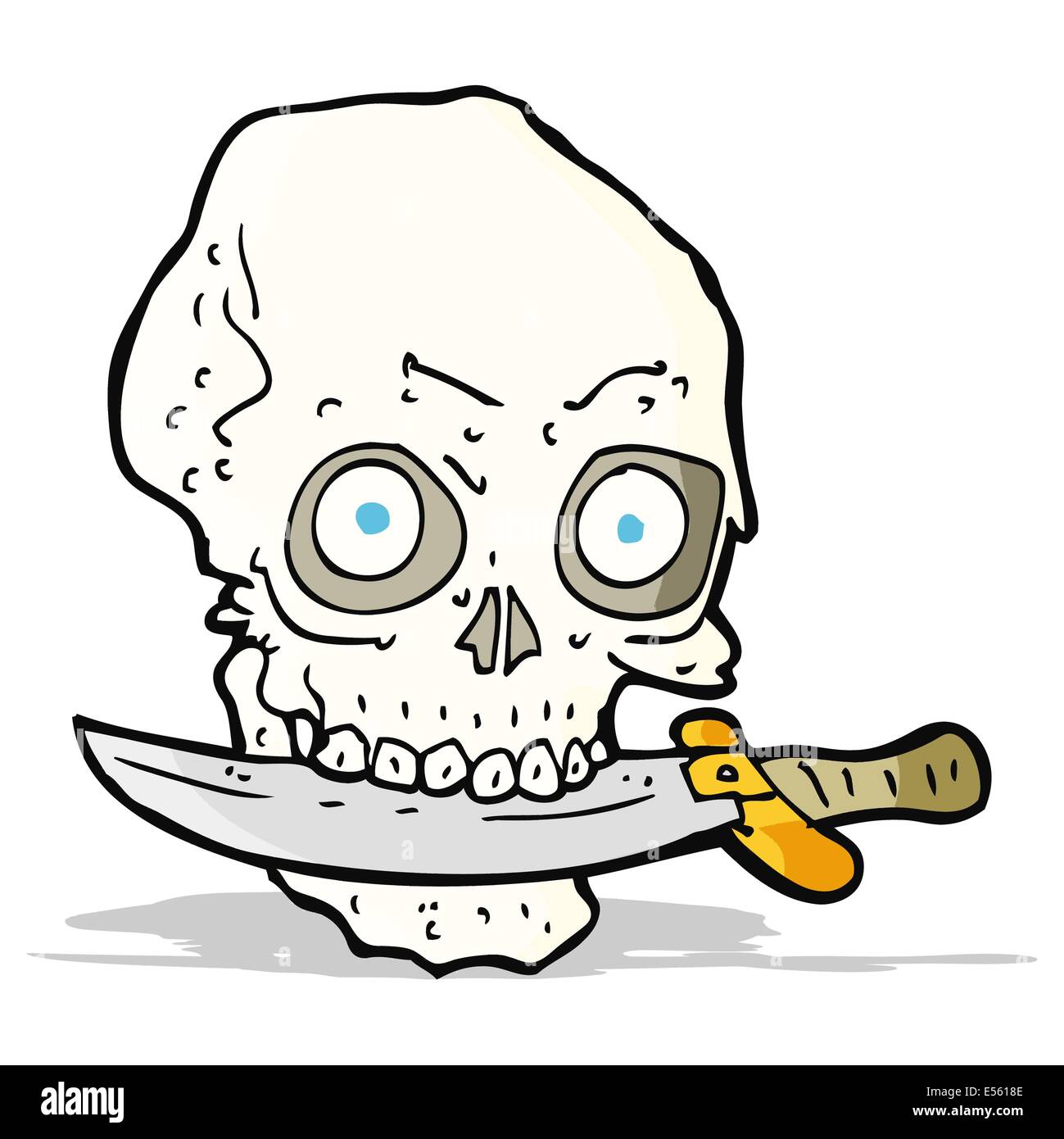 cartoon pirate skull with knife in teeth Stock Vector Image & Art - Alamy